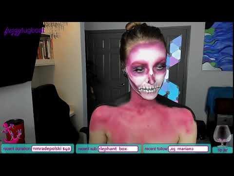 Pink Skeleton Face and Body Art Time Lapse 11.16.20
