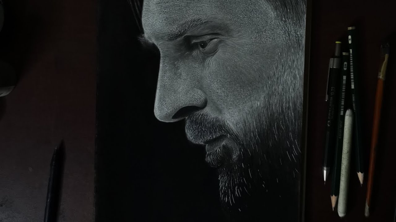 Lionel Messi Pencil Drawing | Realistic Portrait Sketch - YouTube