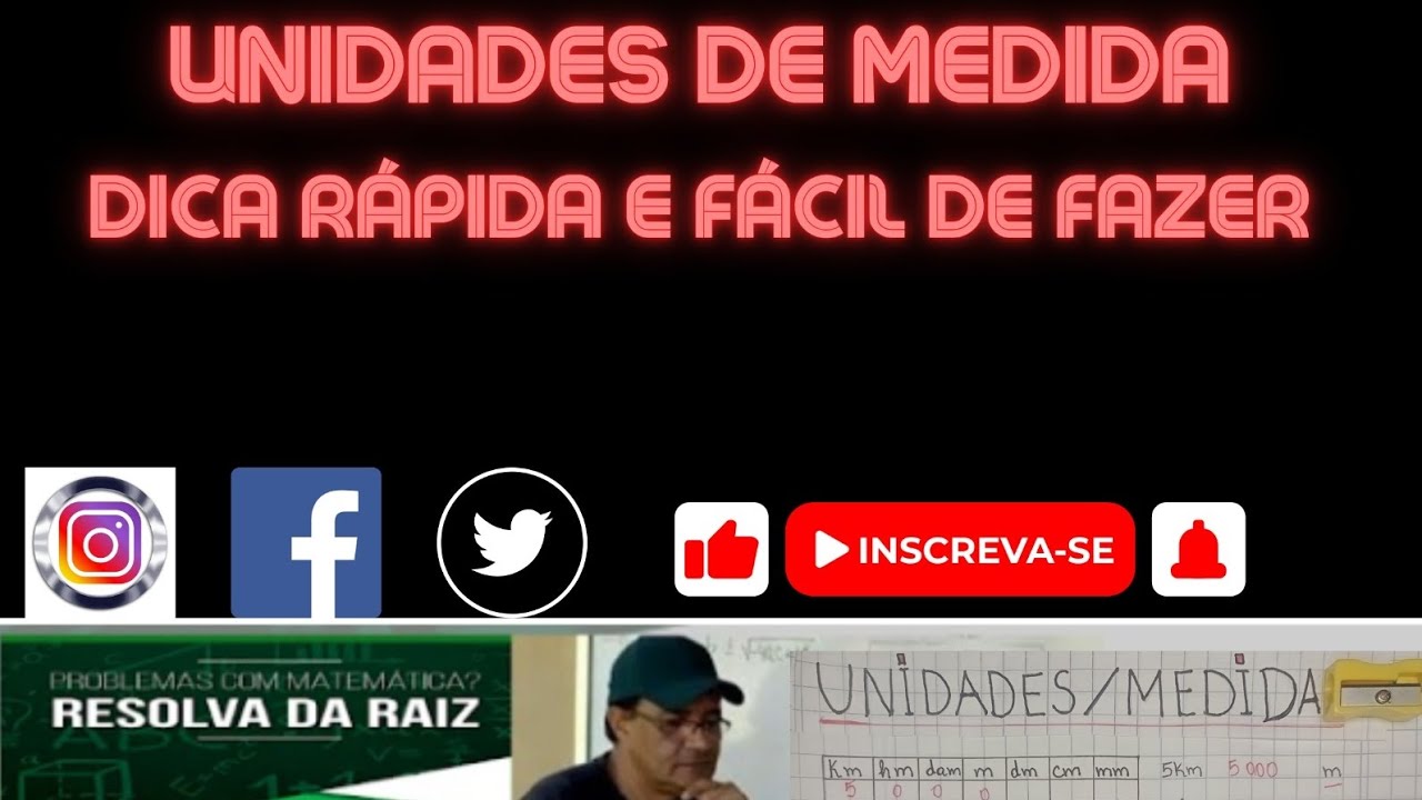 UNIDADES DE MEDIDA: Km, hm, dam, m, dm, cm e mm. DICA RÁPIDA E FÁCIL DE ...