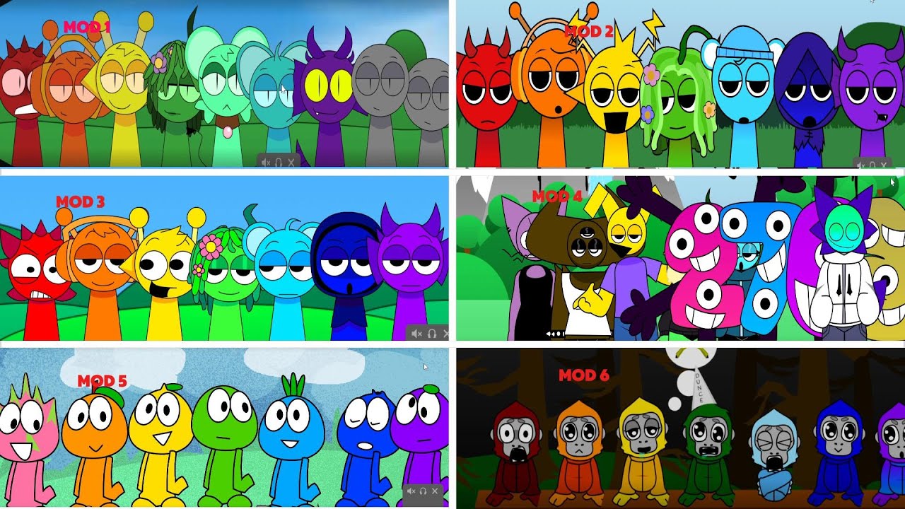 All Sprunki characters in rainbow order | Part 83 - YouTube