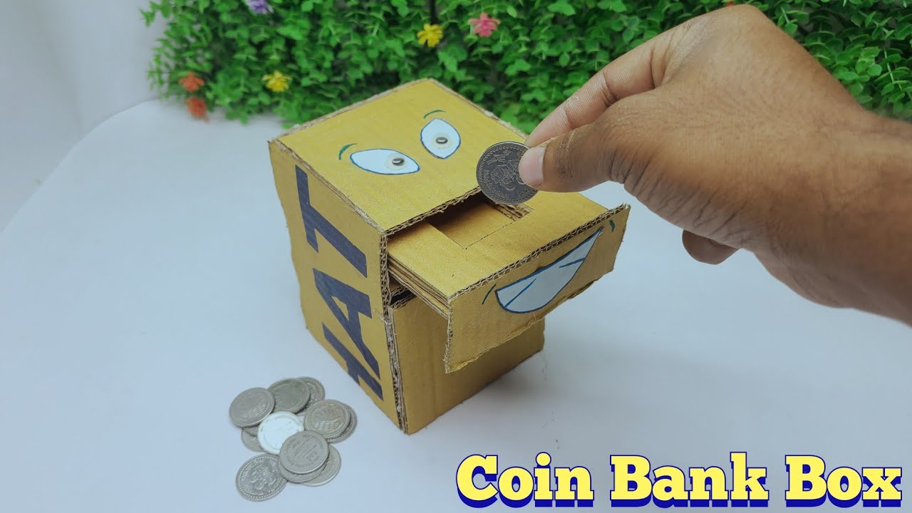 How to Make Coin Bank Box From Cardboard | Easy Way Coin Locker Making ...