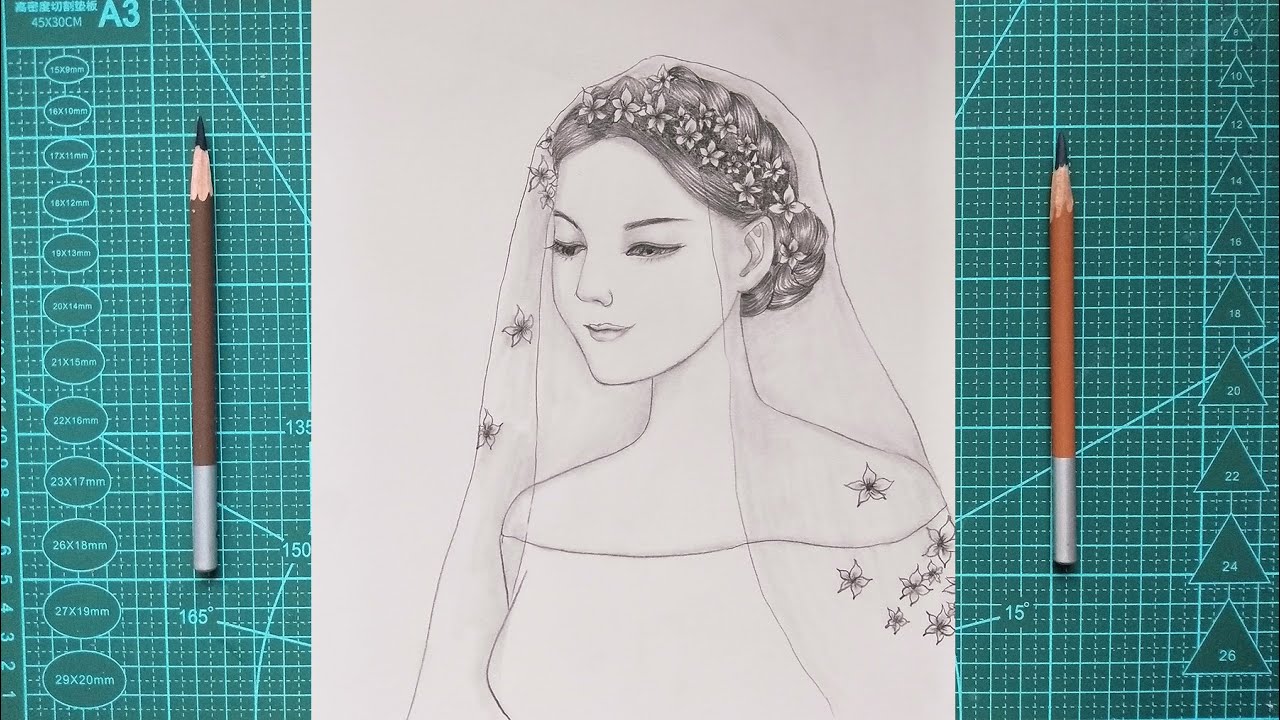 HOW TO DRAW A BEAUTIFUL BRIDE STEP BY STEP ||CC DRAWING - YouTube