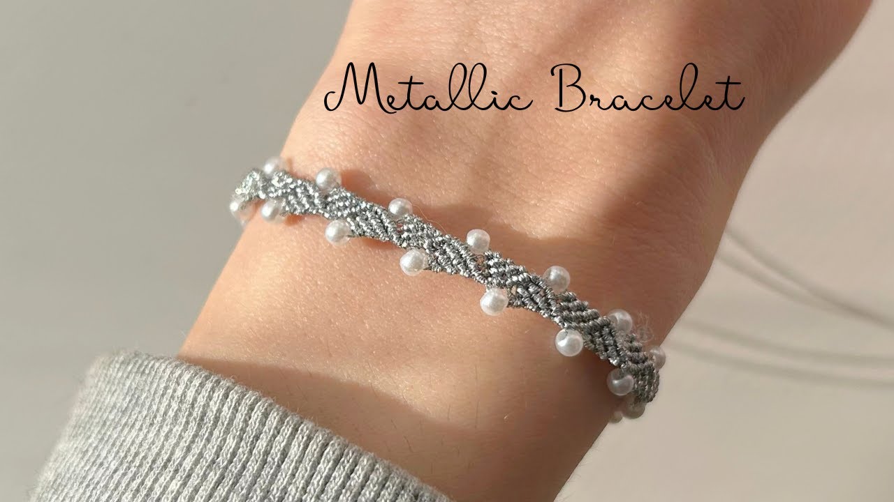 How to Make a Bracelet with Thread and Beads at Home | Metallic Thread ...