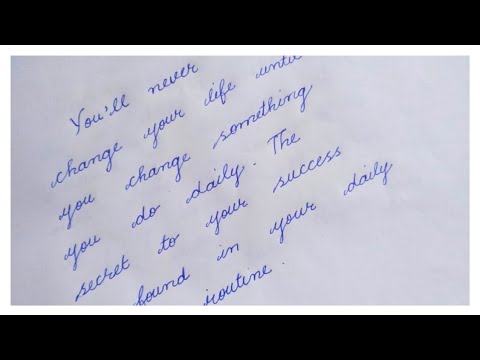 How to Write in Good Handwriting ~ English | Quotes - YouTube