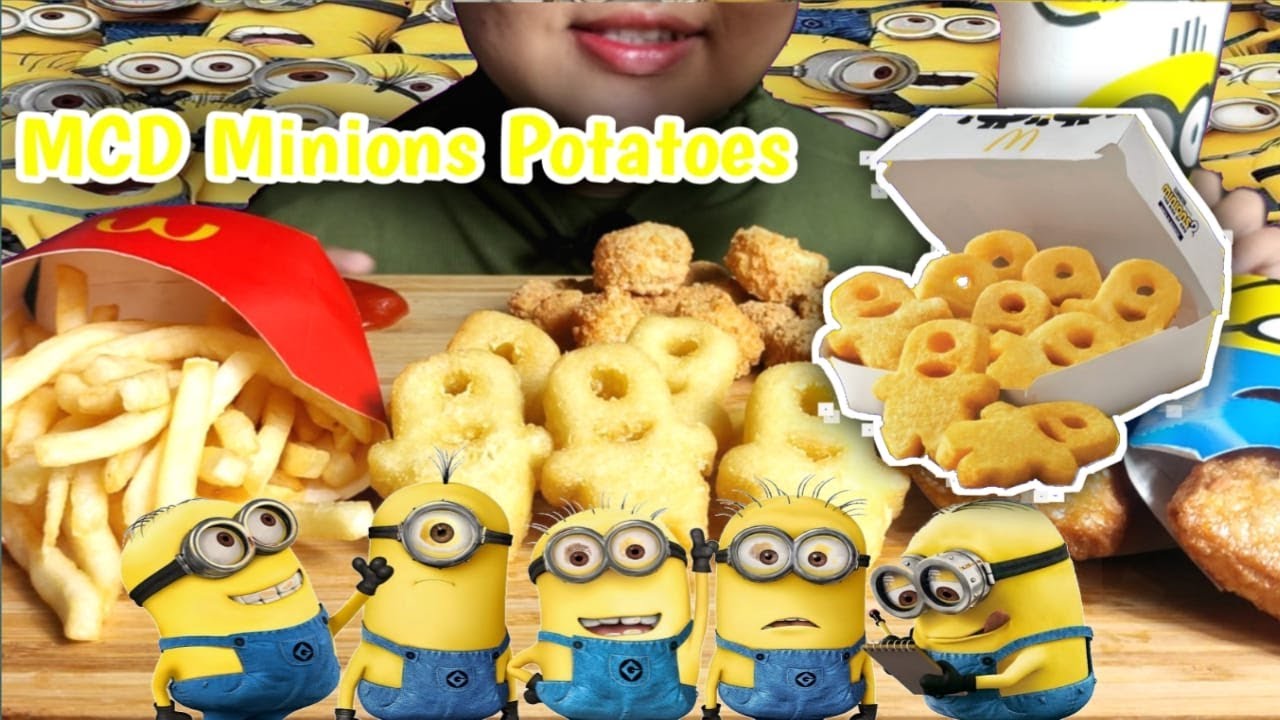 ASMR MCD MINIONS POTATOES | APPLE PIE | CHICKEN FINGERS | KENTANG MCD ...