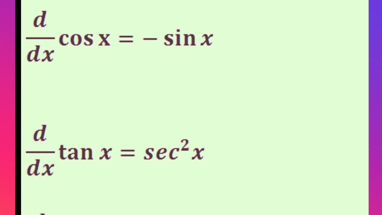Calculus fundamentals ( derivative of sinx and cosx) - YouTube