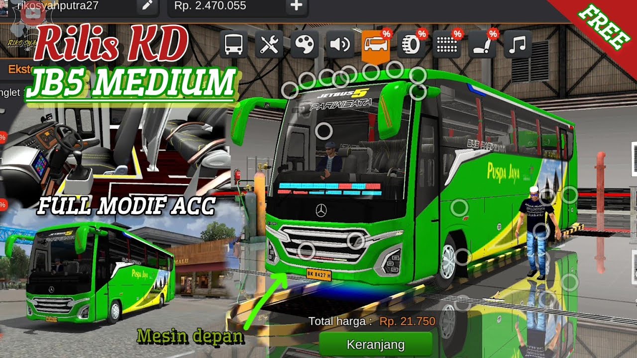 RILIS LAGI 🥰 ‼️ Kodename JB5 MEDIUM By Thien | Bus Simulator Indonesia ...