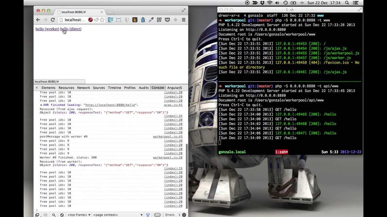 WebWorker pool. Playing with HTML5's WebWorkers - YouTube