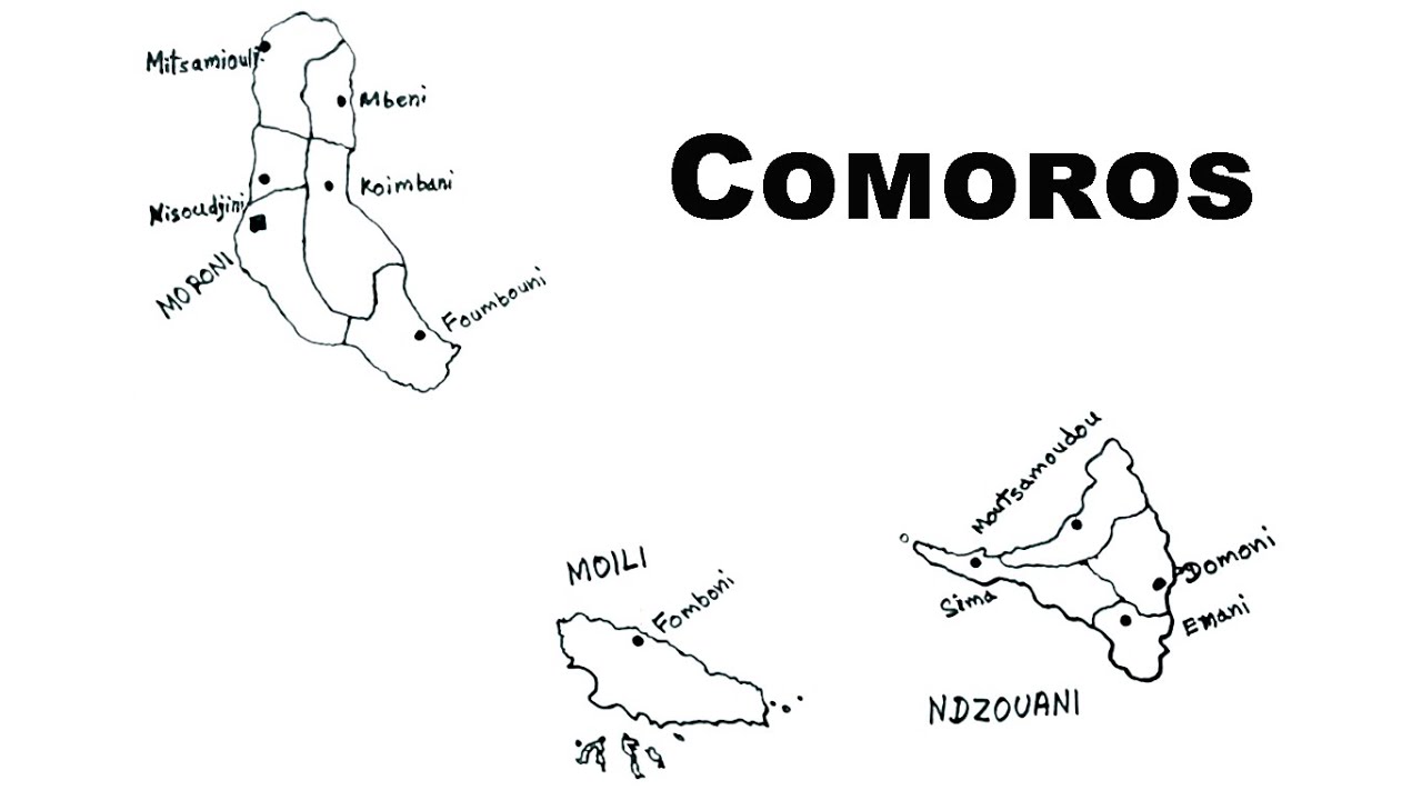 How to draw Comoros map - YouTube