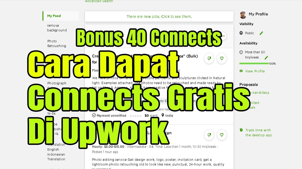 Cara mendapatkan connects secara gratis di upwork - YouTube