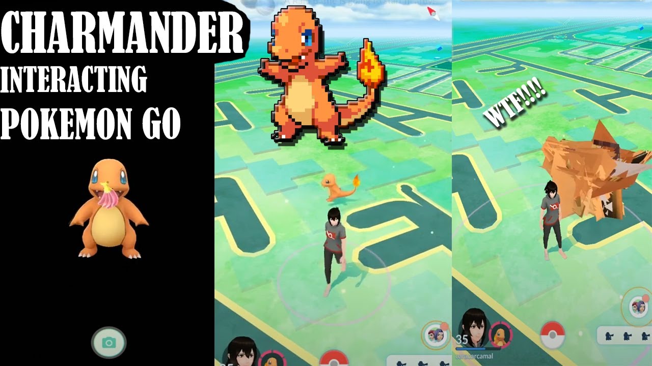 CHARMANDER INTERACTING, EATING, WALKING... | POKEMON GO - YouTube