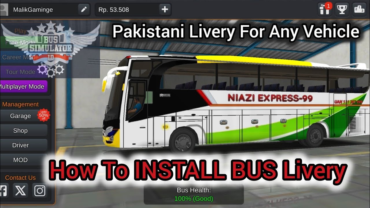 How To Install Bus Livery |Bus Simulator Indonesia|Pakistani Livery ...