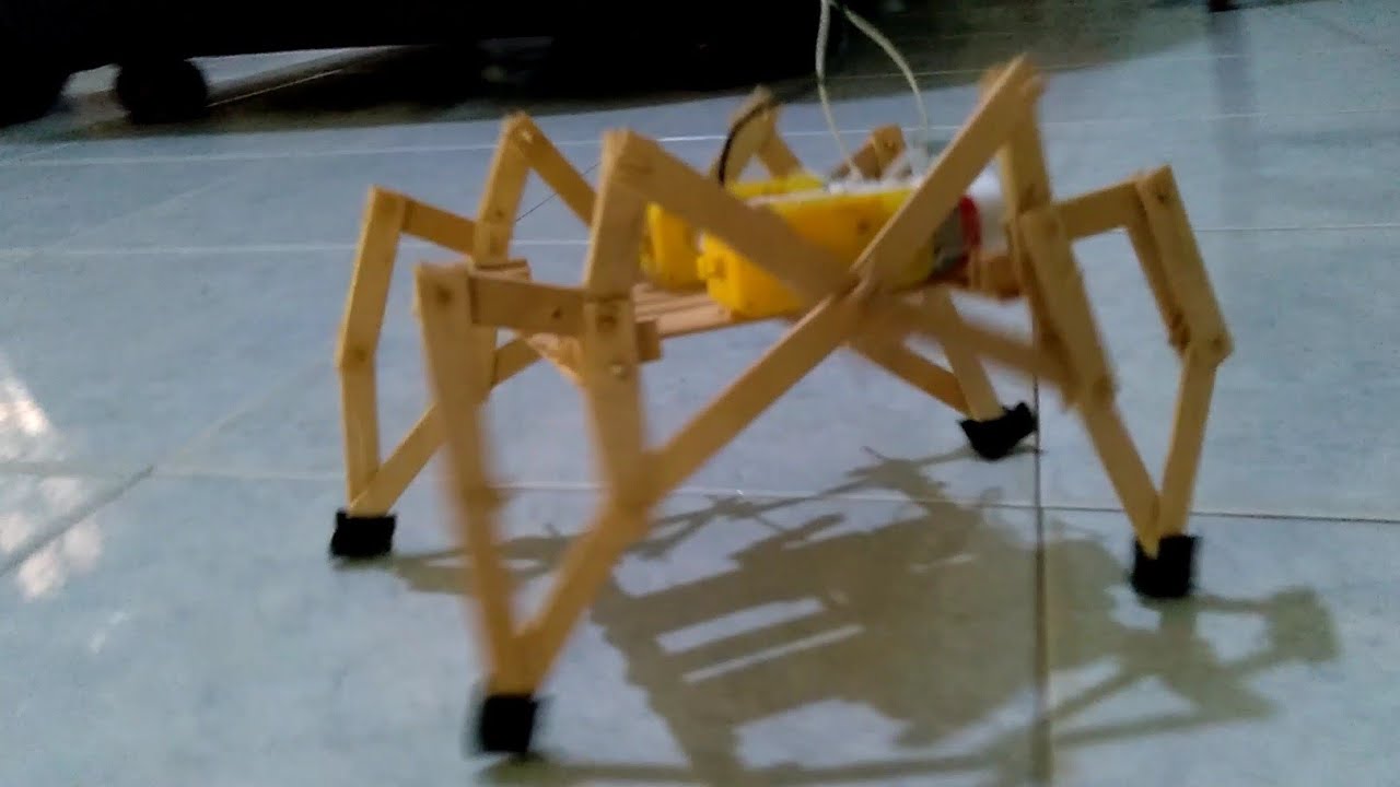 how to make a very simple 4 legged walking robot - YouTube