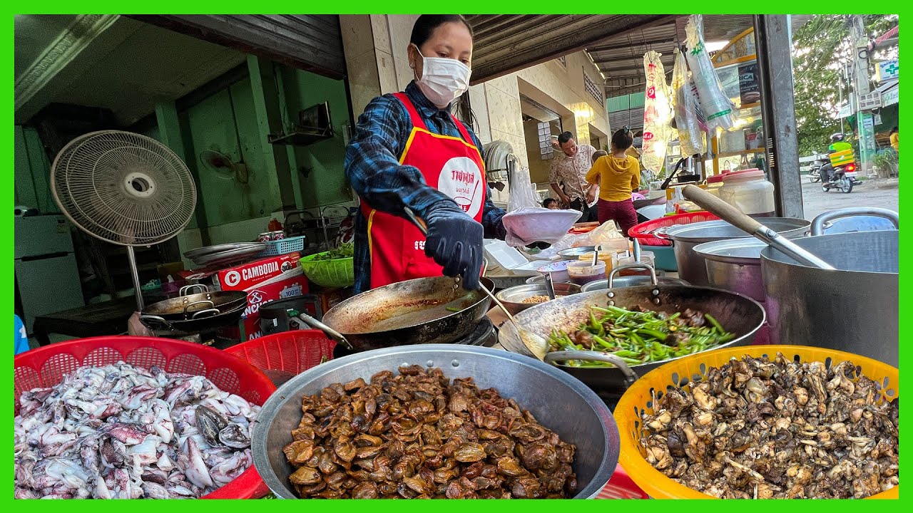 TAMAO CHAR KDAV, Evening Popular Street Food! KRA POER HA Village, TA ...