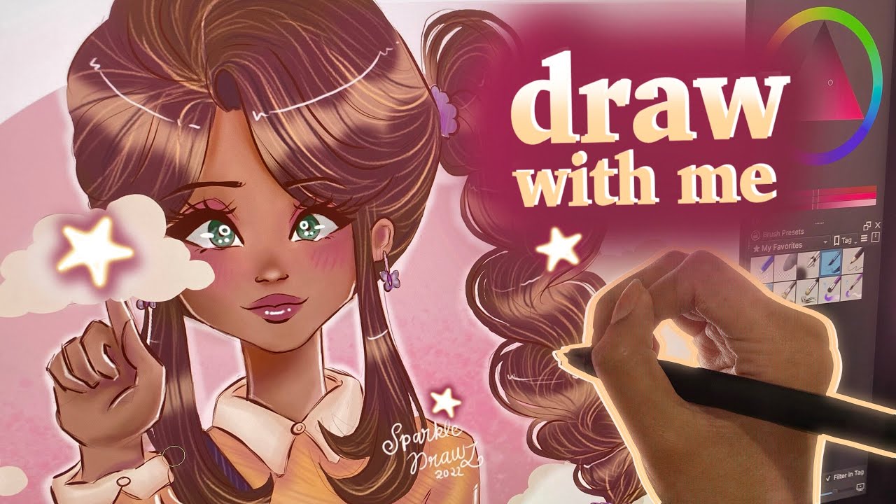 🧡 draw with me // reviewing GAOMON S620 *affordable* Graphic Tablet 🧸🌿 ...