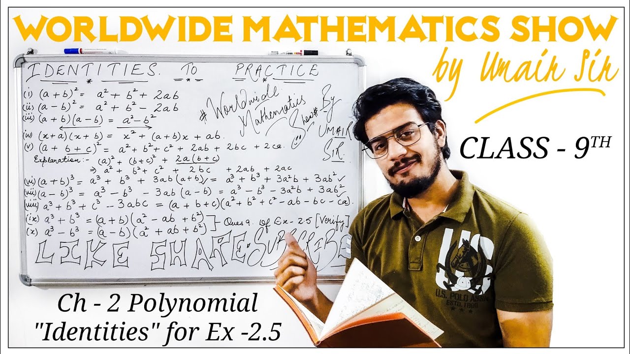 Class - 9th | Ch -2 Polynomial | Algebraic "Identities" - YouTube