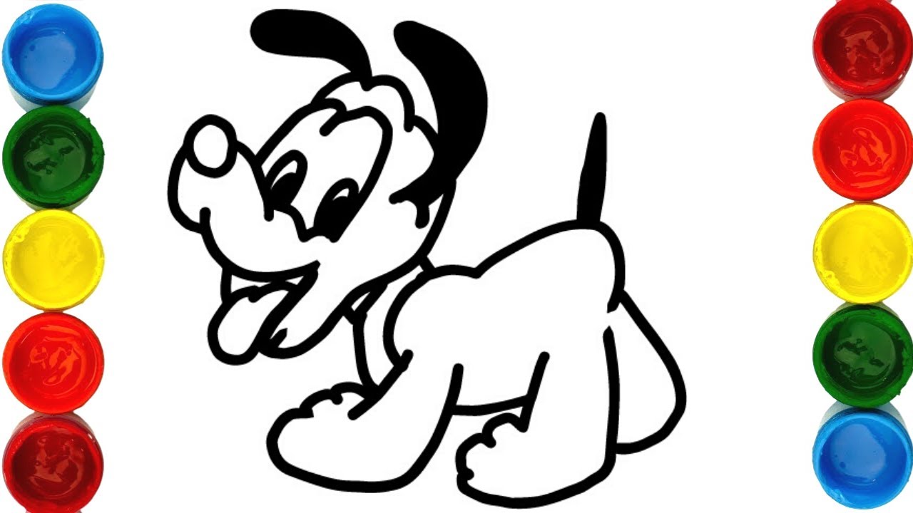 How To Draw Pluto Disney Cartoon | Drawing Page And Coloring Book For ...