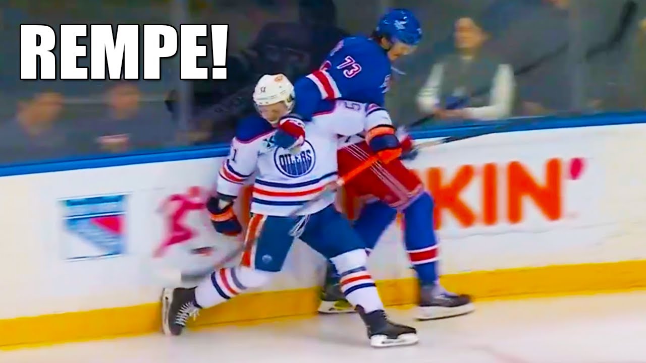 Matt Rempe Hit on Troy Stecher Injury in the head | New York Rangers vs ...