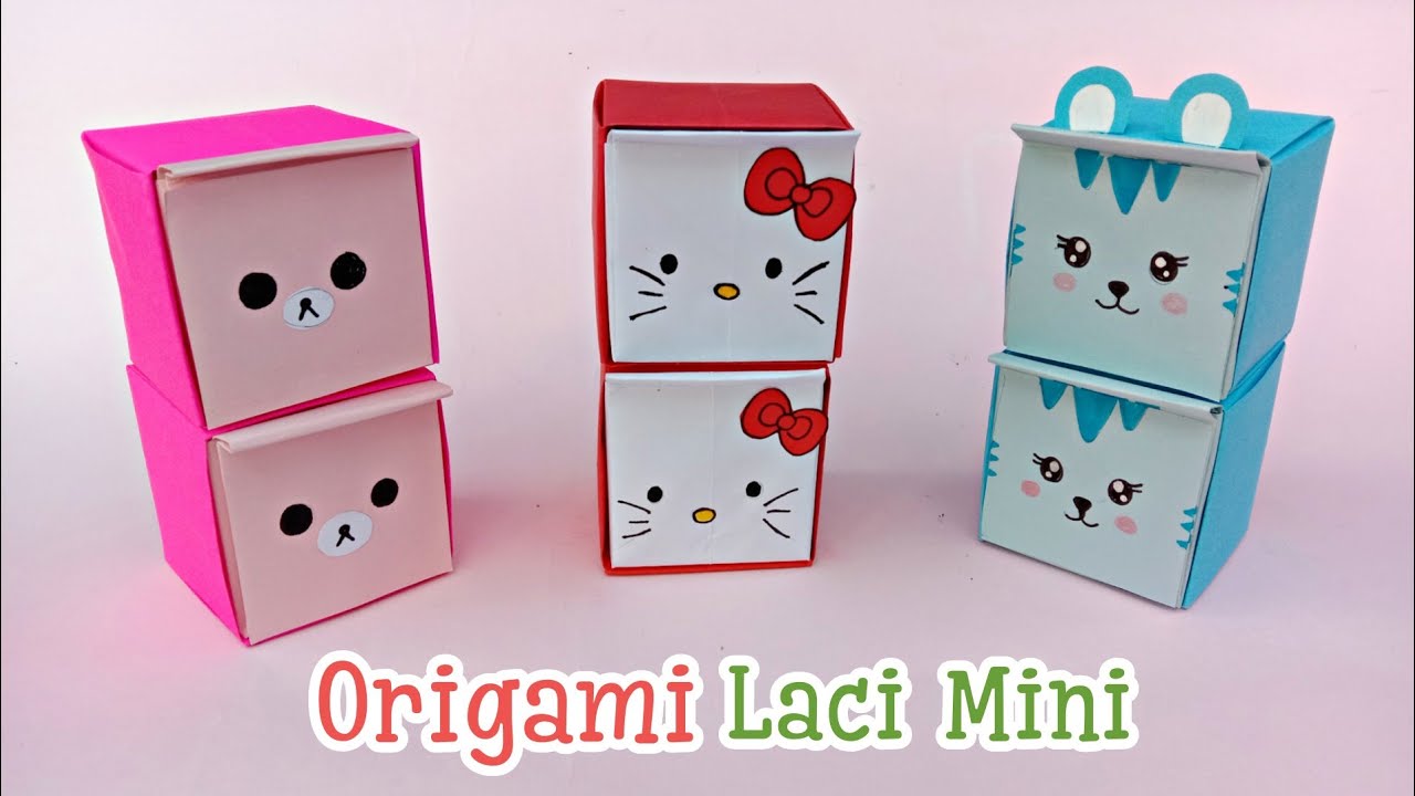 Origami Laci Mini | Cara membuat rak mini | Origami rak kertas | Paper ...