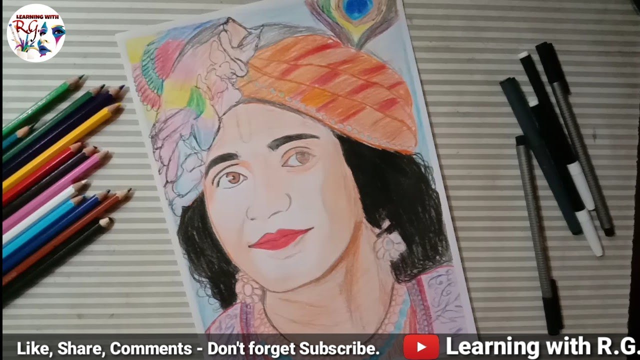 Sumedh Mudgalkar Drawing II How to Draw Lord Krishna in Step by Step II ...