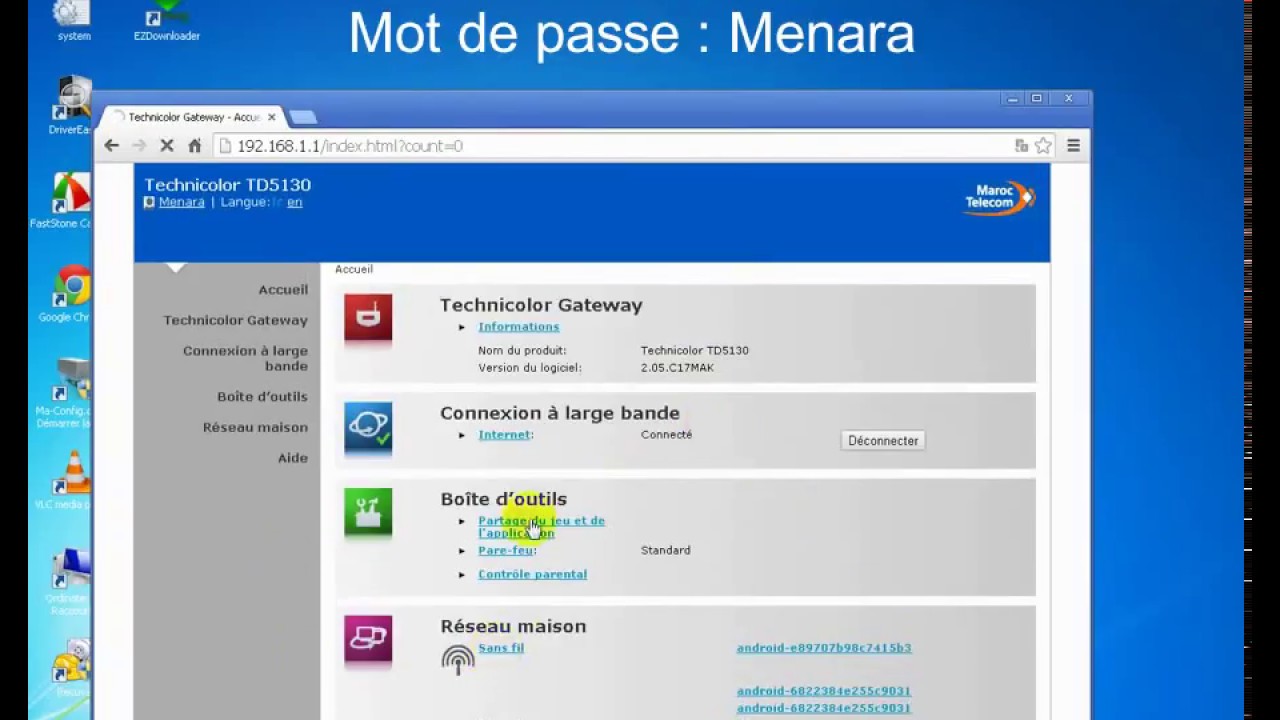 changer le mot de passe wifi maroc telecom - YouTube