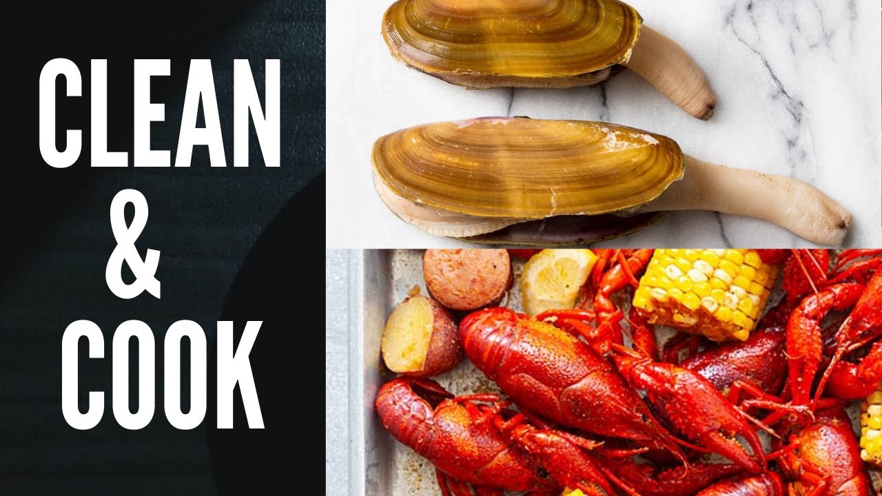 CLEAN & COOK: Crawfish+Razor clam | SEAFOODS| RECIPE - YouTube