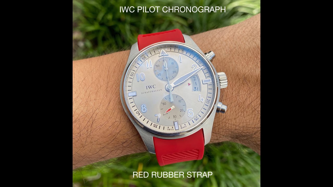 IWC Pilot chronograph Red rubber strap - YouTube