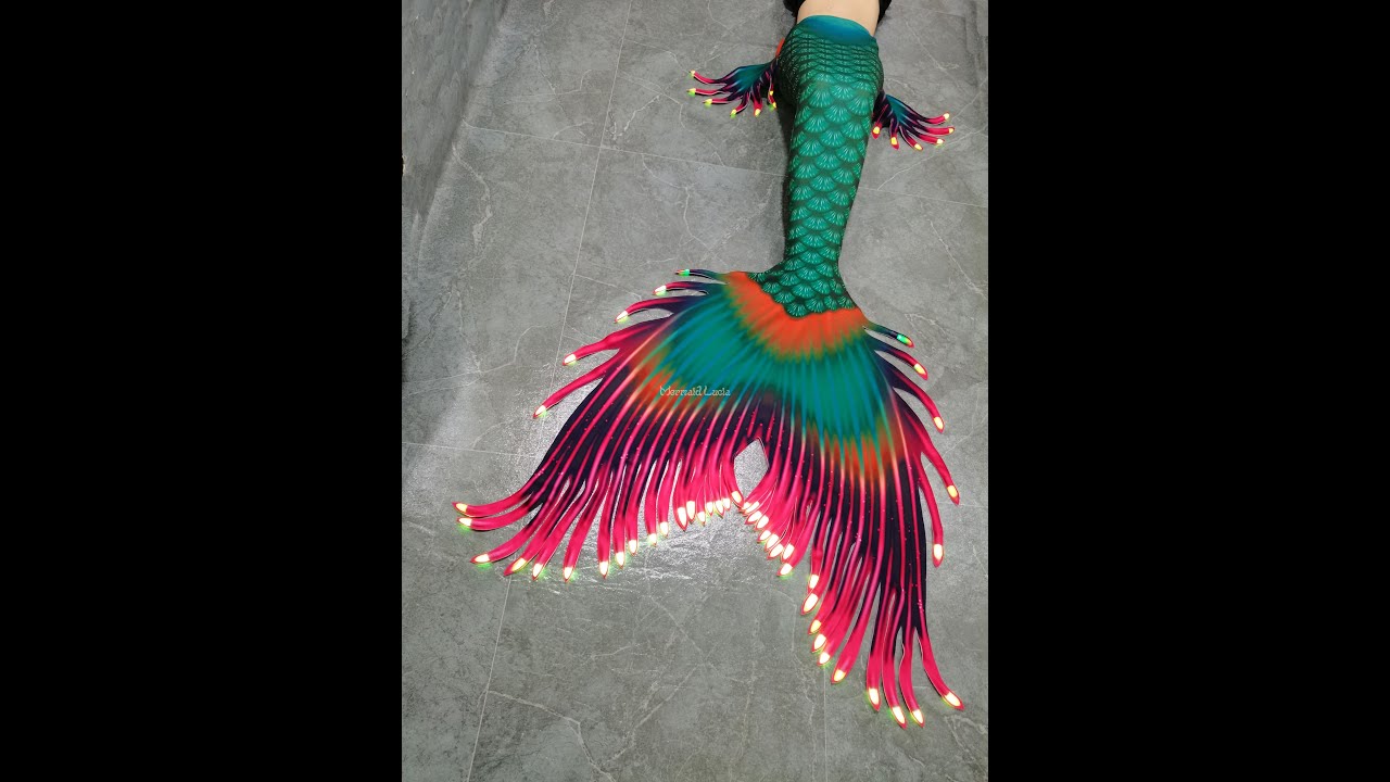 Amazing LED Mermaid Merman Tail Style 1 Green Pink - YouTube