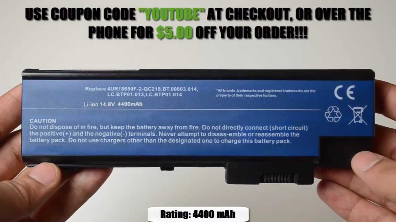 Acer Aspire 5600 7000 7100 9300 9400 Travelmate 4210 5100 5600 Battery ...