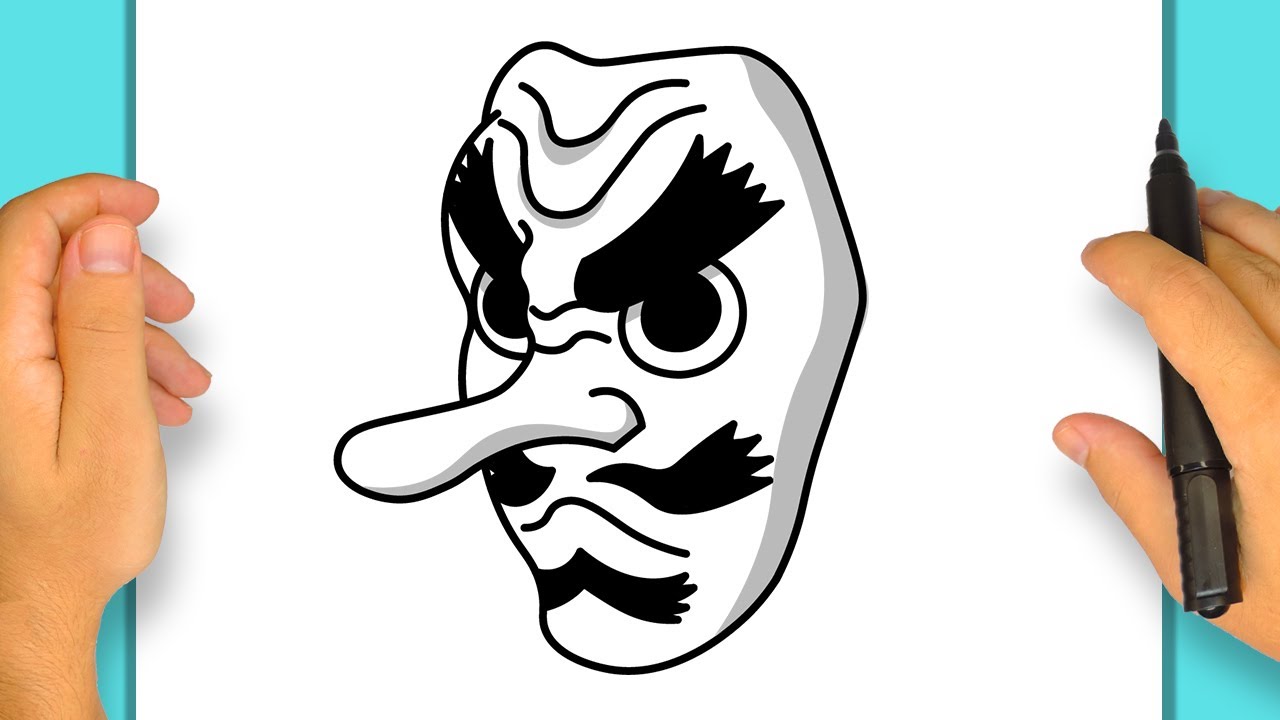 Cómo Dibujar una Máscara Tengu | Paso a Paso Simple y Fácil - YouTube