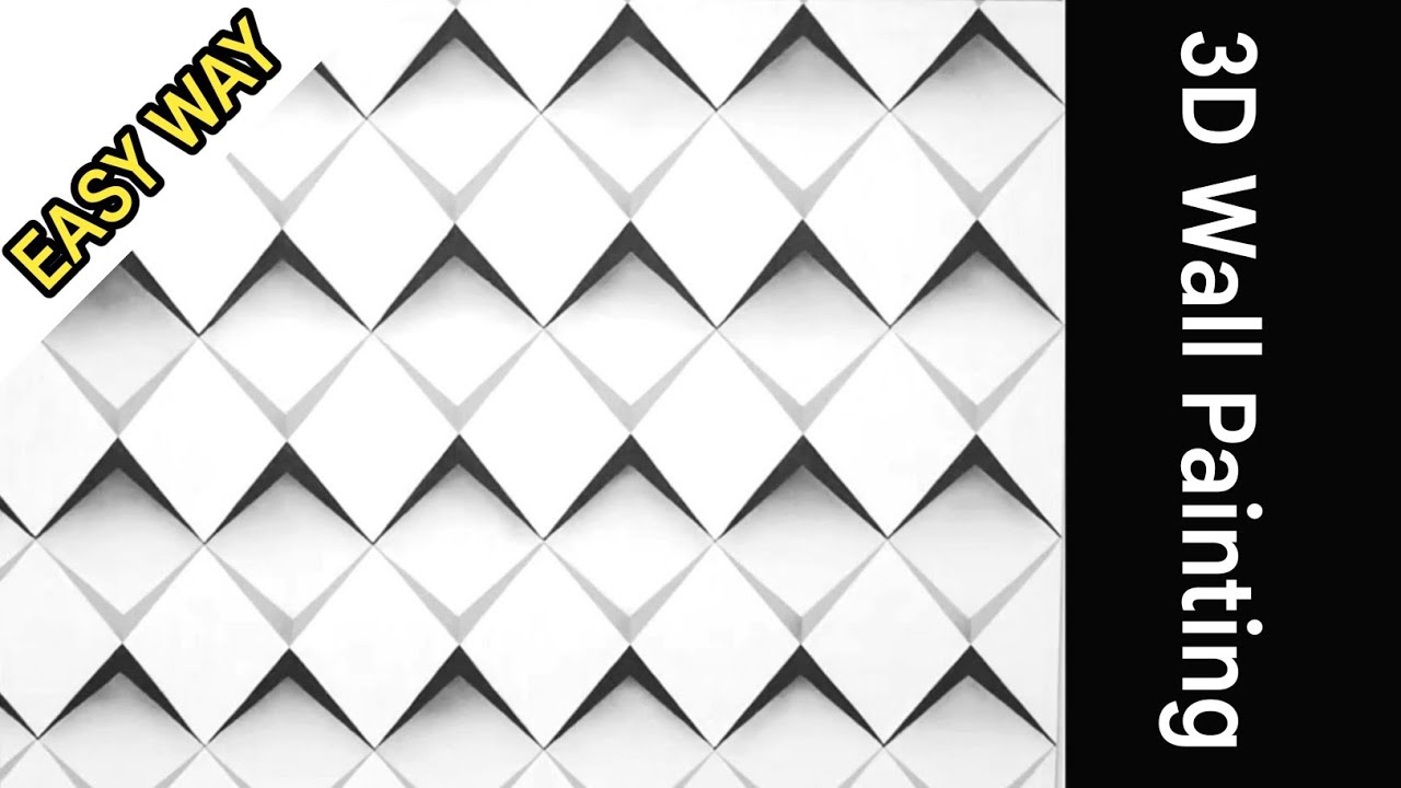 3D painting on the wall | 3D Wall Painting easy way | Easy 3D Drawing ...