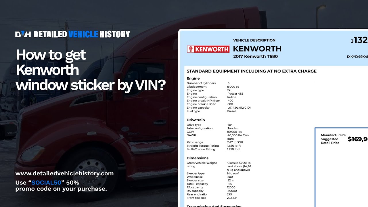 HOW TO GET KENWORTH WINDOW STICKER BY VIN | Kenworth Window Sticker by ...