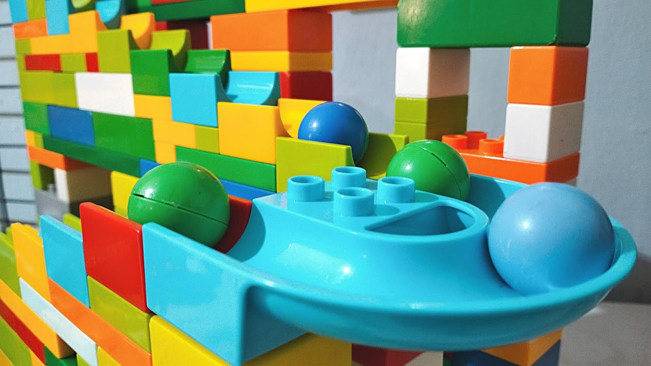MARBLE RUN ASMR 🪩 The ball goes down a zigzag ladder Part 2 - YouTube