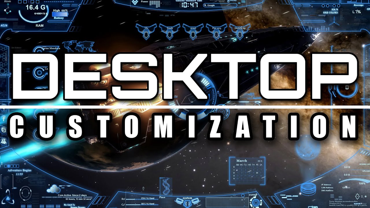 Rainmeter Tutorial | Neon Space Skin | System Monitoring | Skin & Theme ...