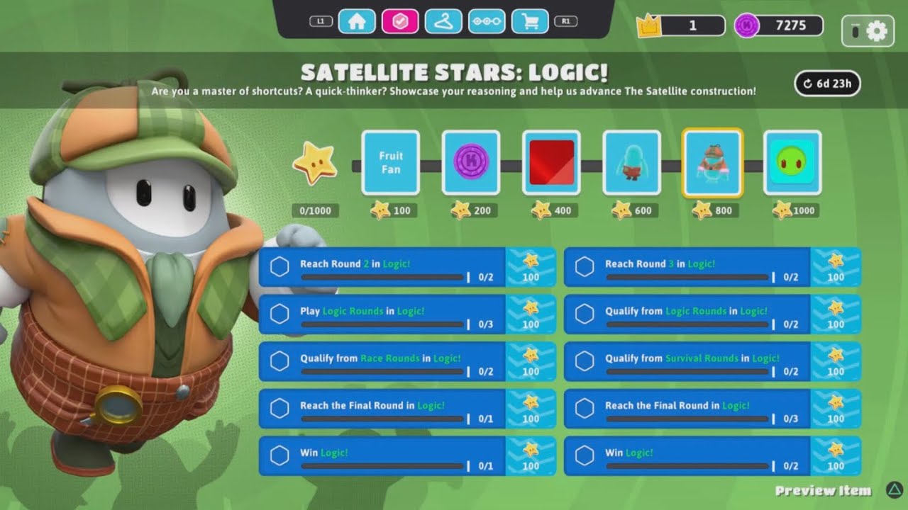 Fall Guys Star Detective Skin Challenge + New Satellite Stars: Logic ...