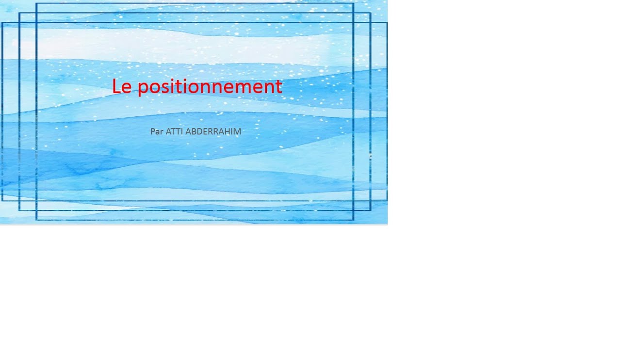 LE POSITIONNEMENT, le positionnement en marketing - YouTube