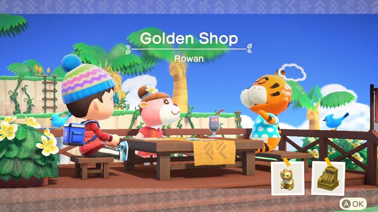 A golden shop for Rowan in ACNH Happy Home paradise - YouTube