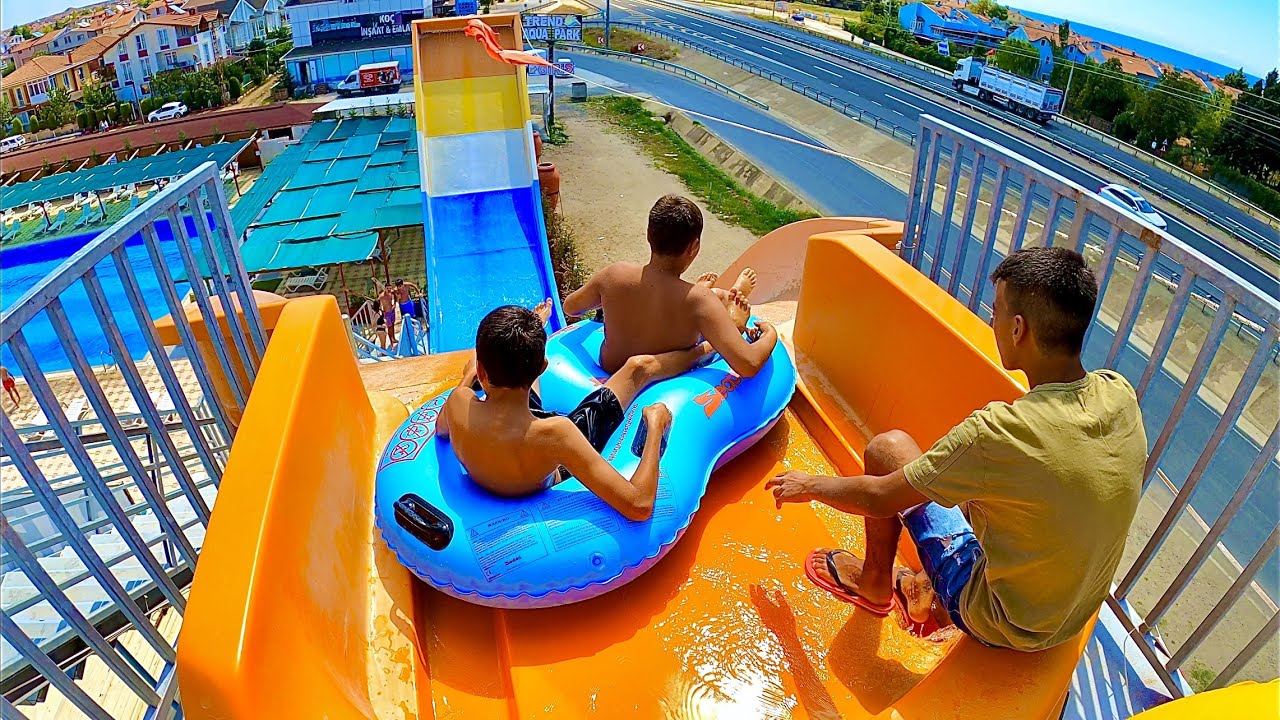 Boomerang Water Slide at Trend Aqua Park - YouTube