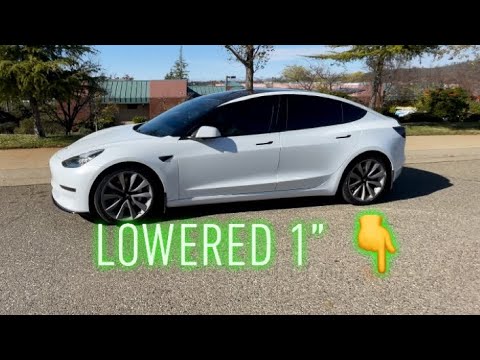 Lowering my Tesla Model 3 - YouTube