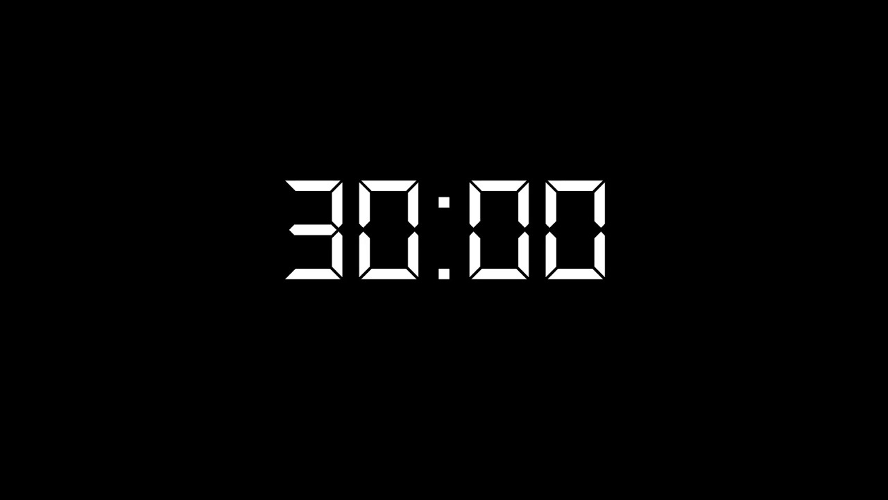 30 Minute Countdown Timer | Black Screen | Study, Focus, Workout - YouTube
