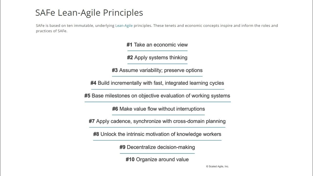 SAFe Lean Agile Principles | SAFe 6.0 | Shanmugaraj - YouTube