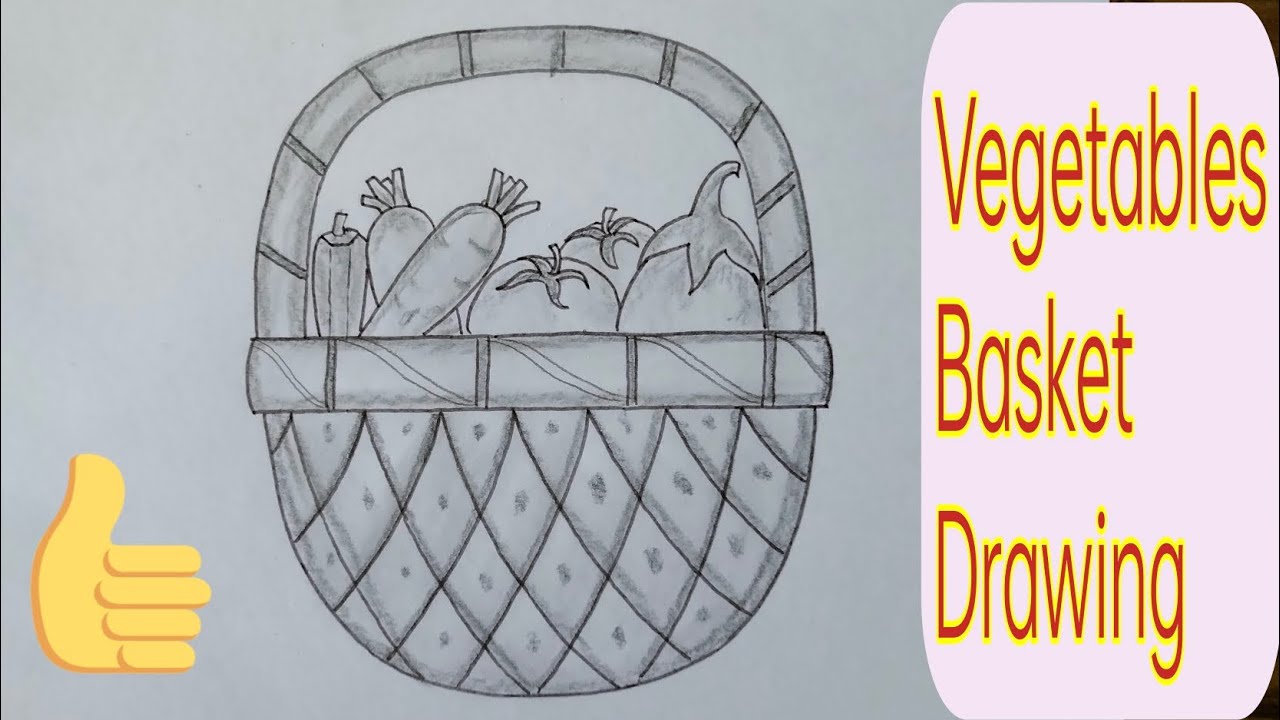 टोकरी का चित्र बनाना सीखें || vegetable basket drawing || tokri art ...