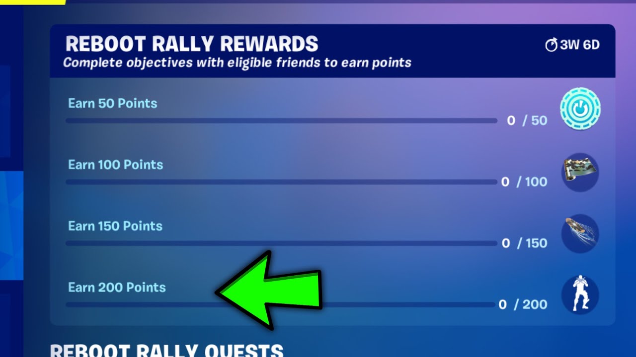 Earn 200 Points || Fortnite Reboot rally Rewards - YouTube
