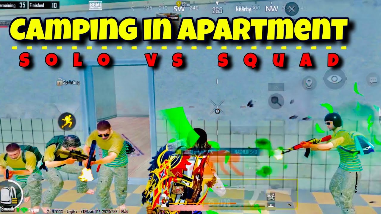 FULL SQUAD CAMPING IN APARTMENT || SOLO VS SQUAD || 23 KILLS IN ...