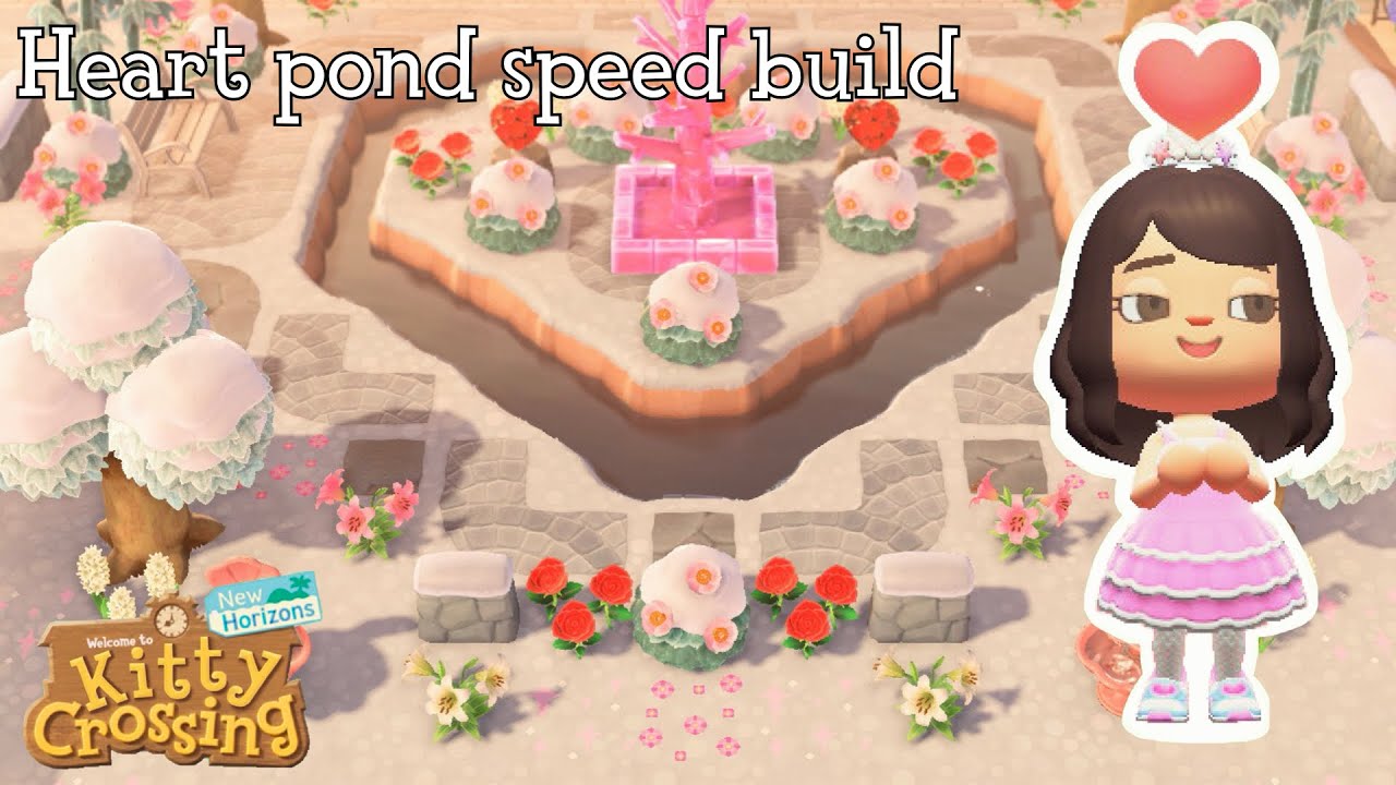 Valentine's Day Heart Lake Speed Build | Animal Crossing New Horizons ...