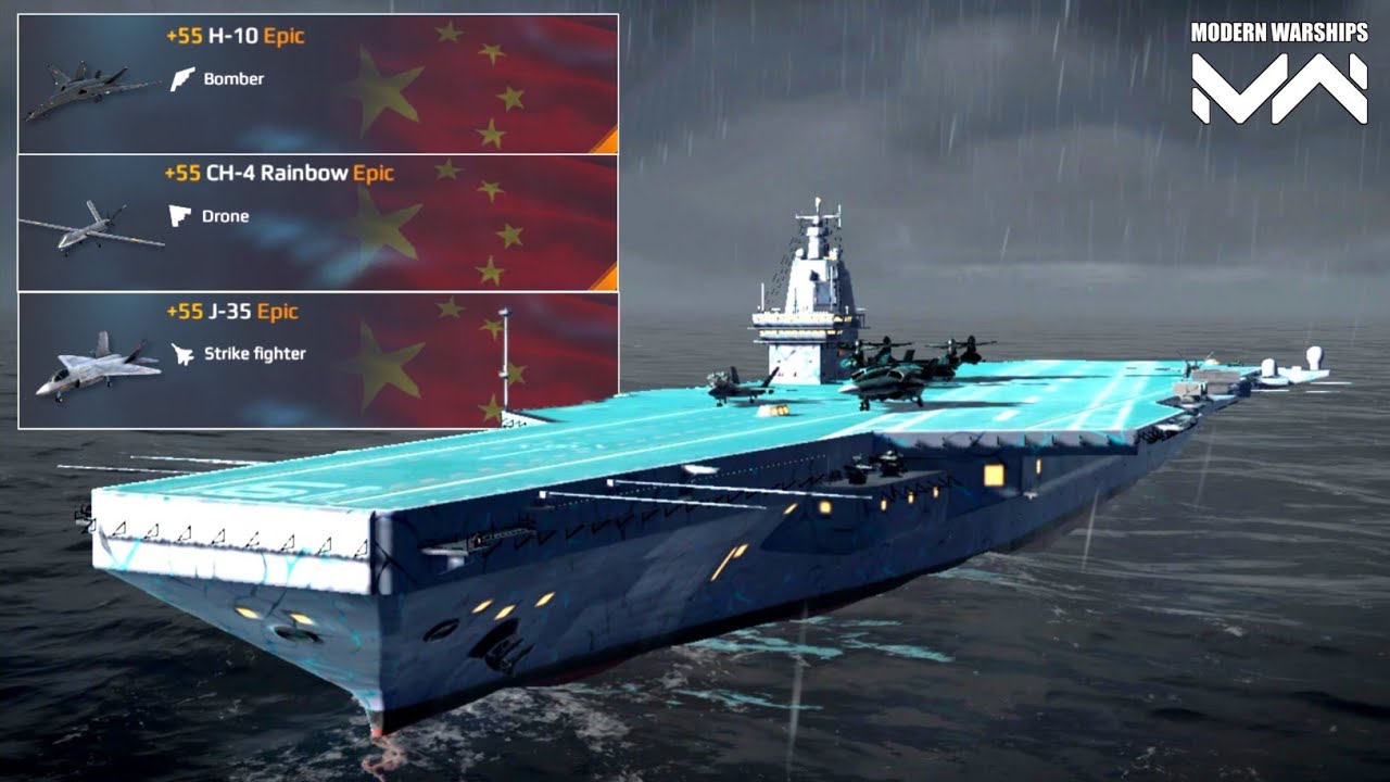 CN Type 004 With J-35, CH-4 And H-10 Bomber in Action - Modern Warships ...