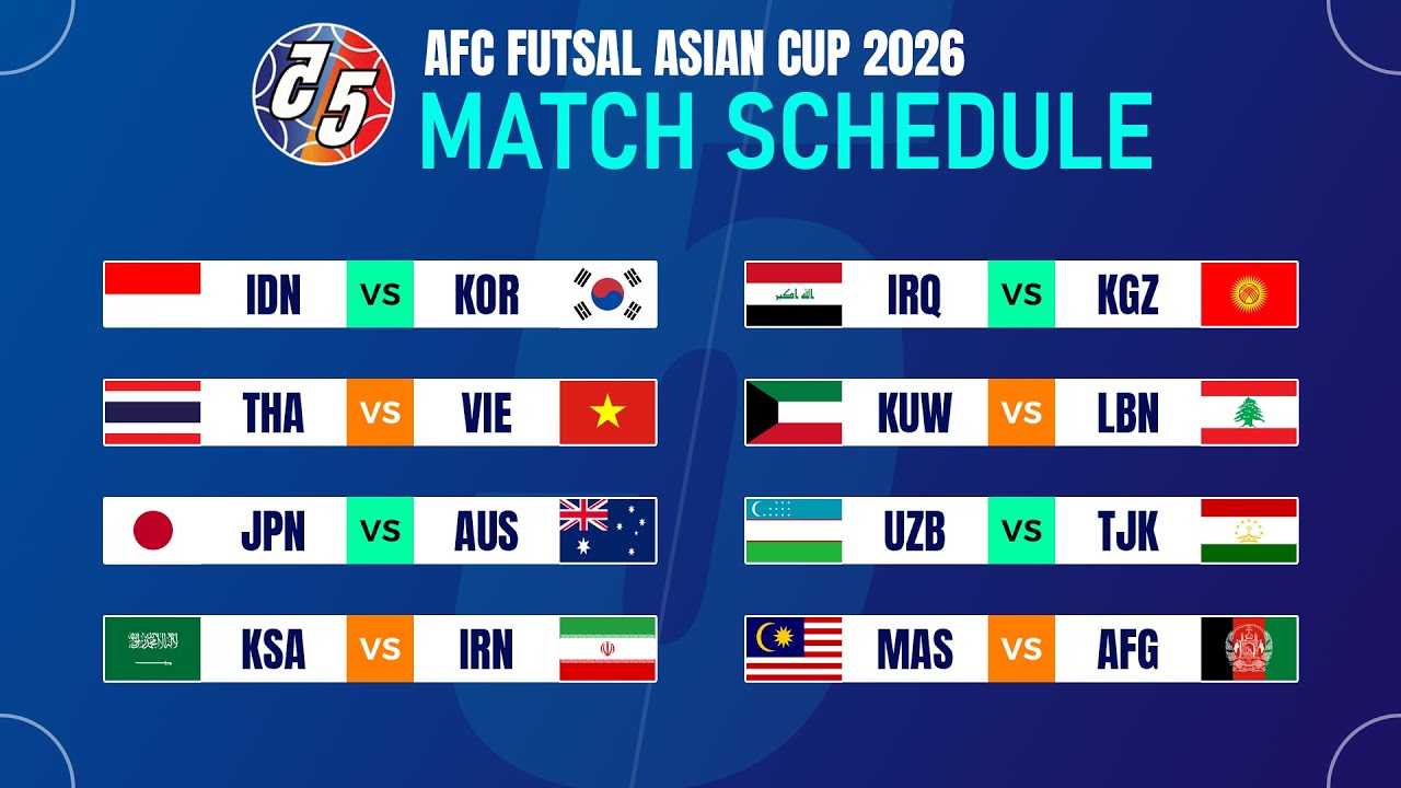 Group Stage: Match Schedule | AFC Futsal Asian Cup 2026. - YouTube