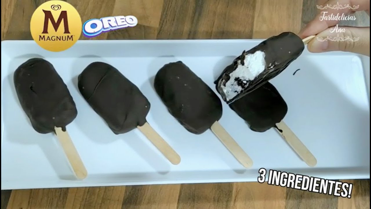Helados MAGNUM OREO Caseros con 3 ingredientes y Sin Heladera!!! - YouTube