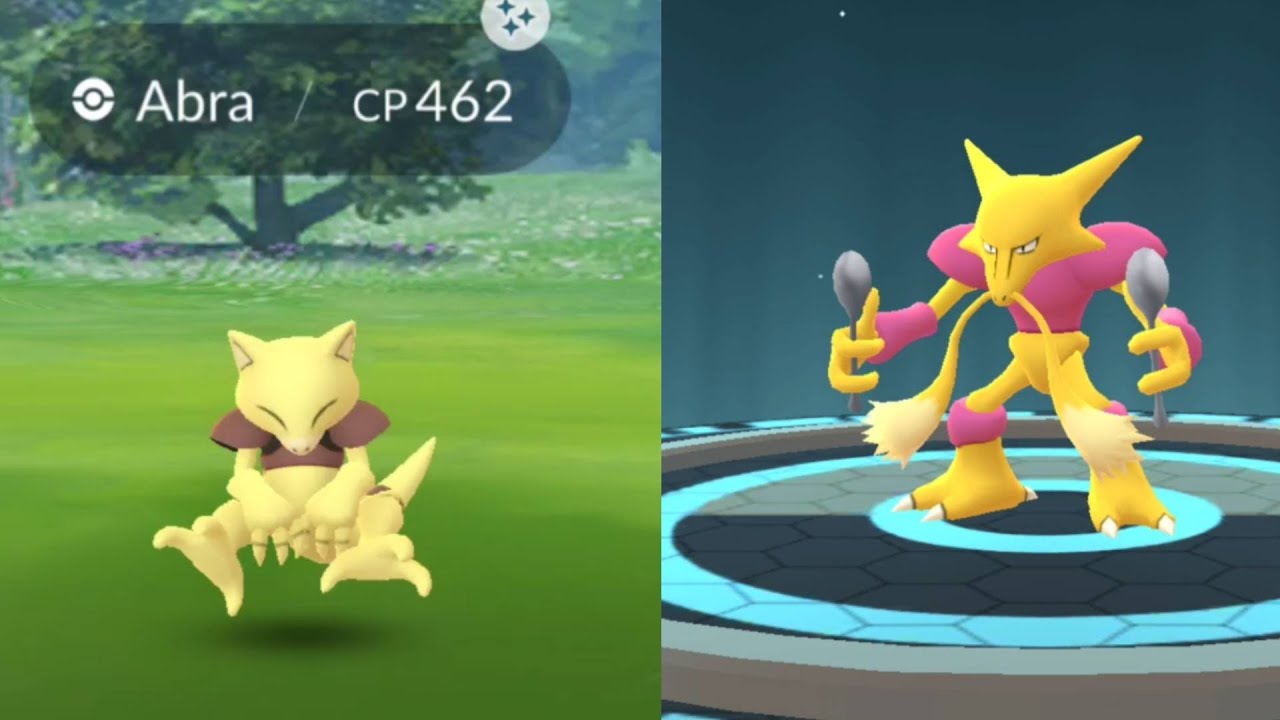 Catching and Evolving Shiny Abra - YouTube
