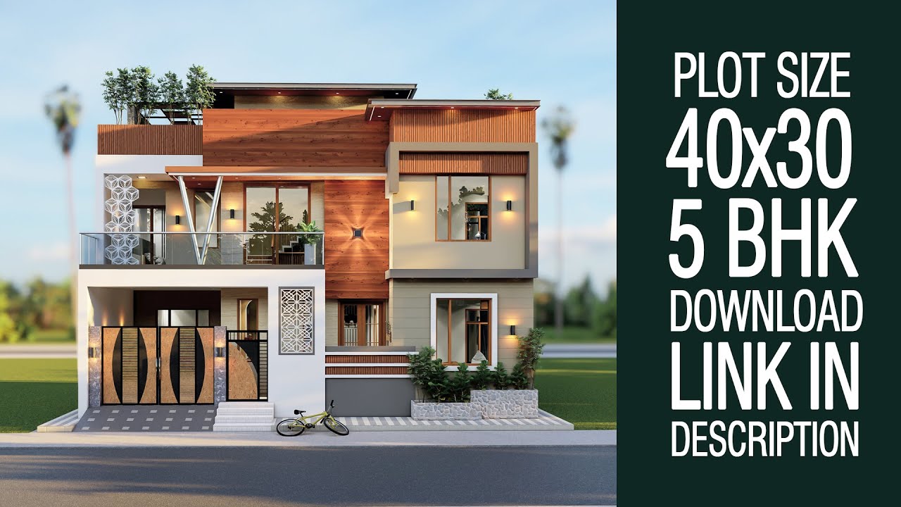 40*30 North Facing House Plan & Design 3D | 5 Bedrooms | 1200 SqFt ...